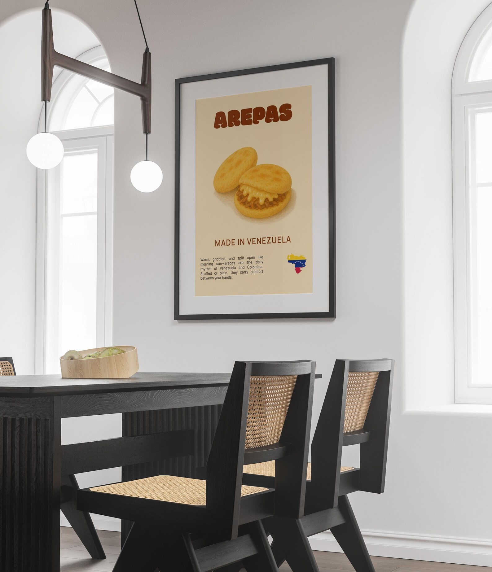 KITCHEN WALL ART Venezuelan Food Arepas Poster Printable Wall Decor ...
