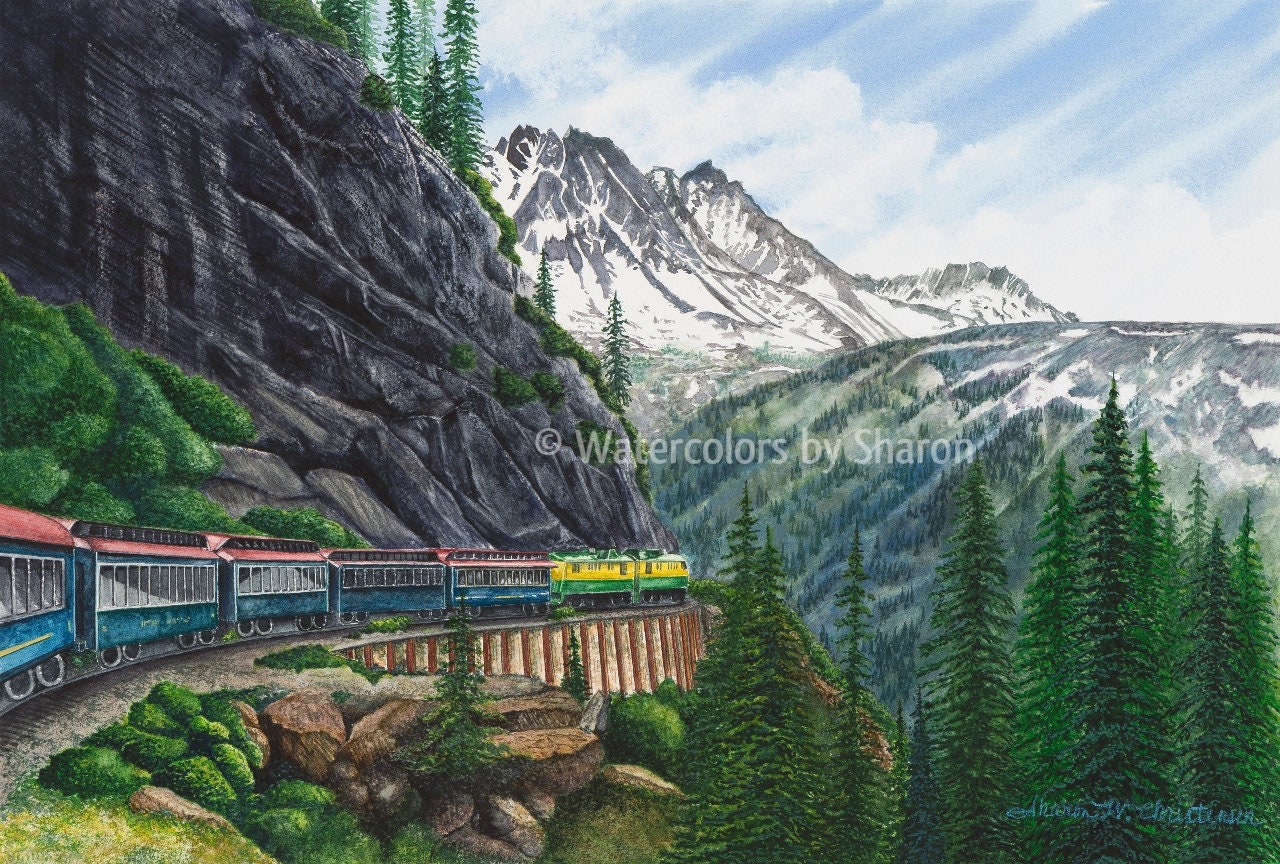 Skagway, Alaska Watercolor Art | Wall Art | Home Decor | Travel Art ...