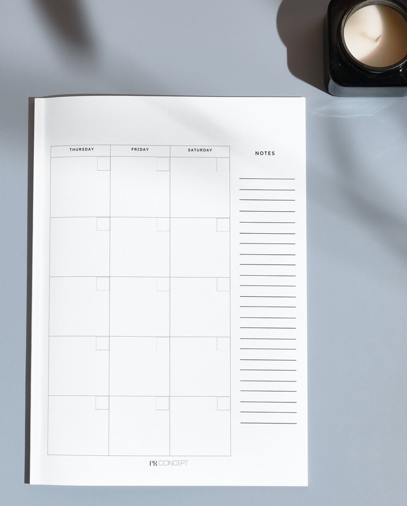 Blank Monthly Calendar| Two Page Spread|printable Planner Inserts ...
