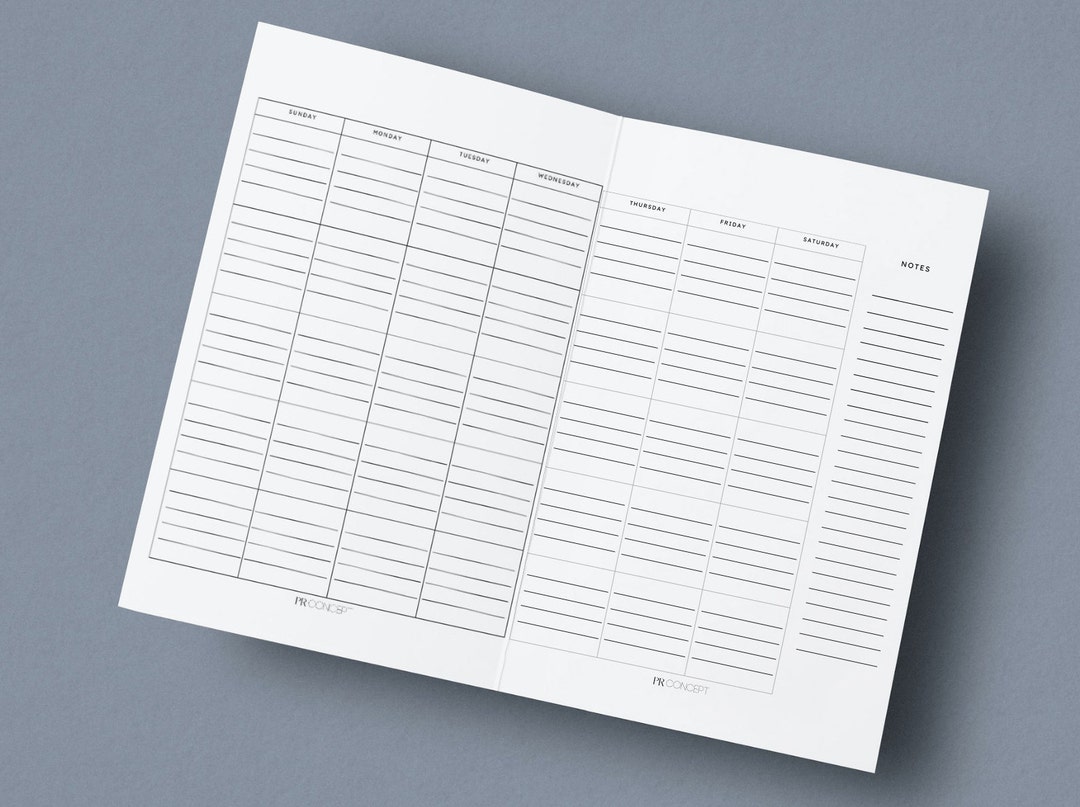 Lined Monthly Calendar| Two Page Spread|printable Planner Inserts ...