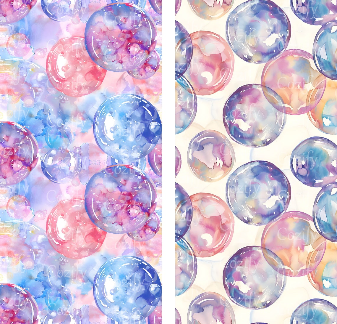 12 Watercolor Soap Bubbles Digital Paper| Patterns| Printable| Seamless ...
