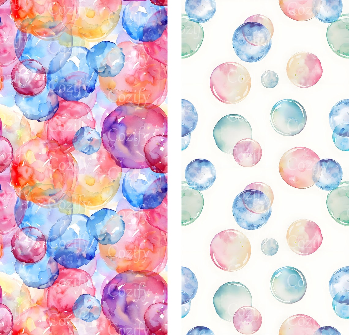 12 Watercolor Soap Bubbles Digital Paper| Patterns| Printable| Seamless ...
