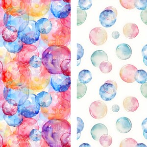 12 Watercolor Soap Bubbles Digital Paper| Patterns| Printable| Seamless ...