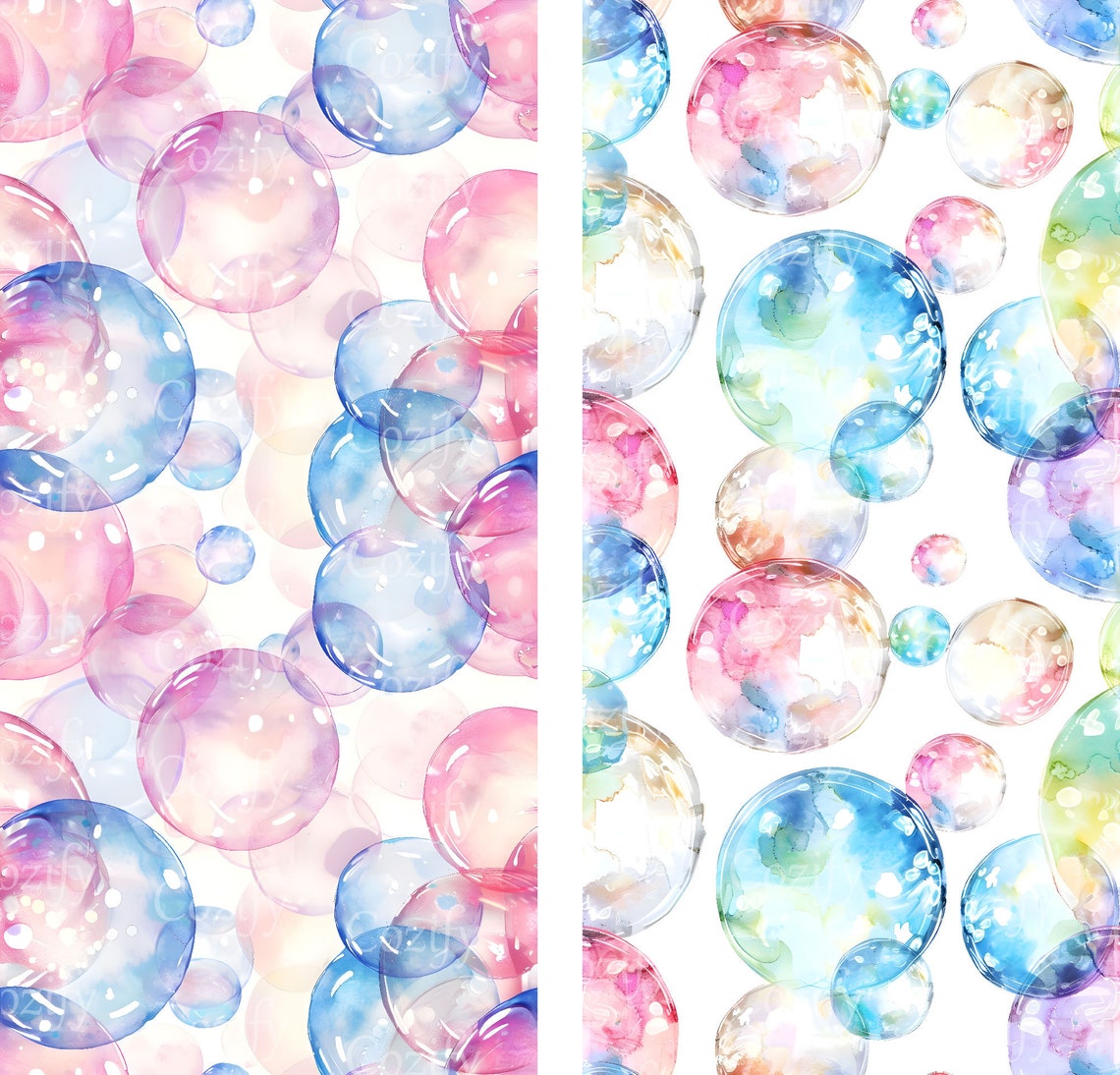 12 Watercolor Soap Bubbles Digital Paper| Patterns| Printable| Seamless ...