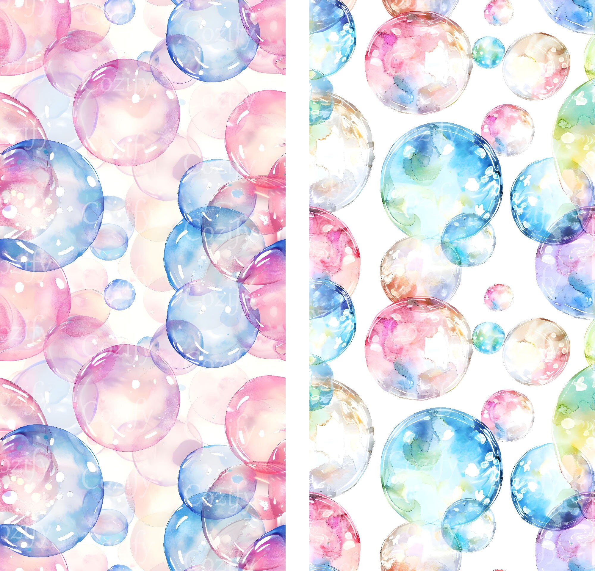 12 Watercolor Soap Bubbles Digital Paper Patterns Printable Seamless ...