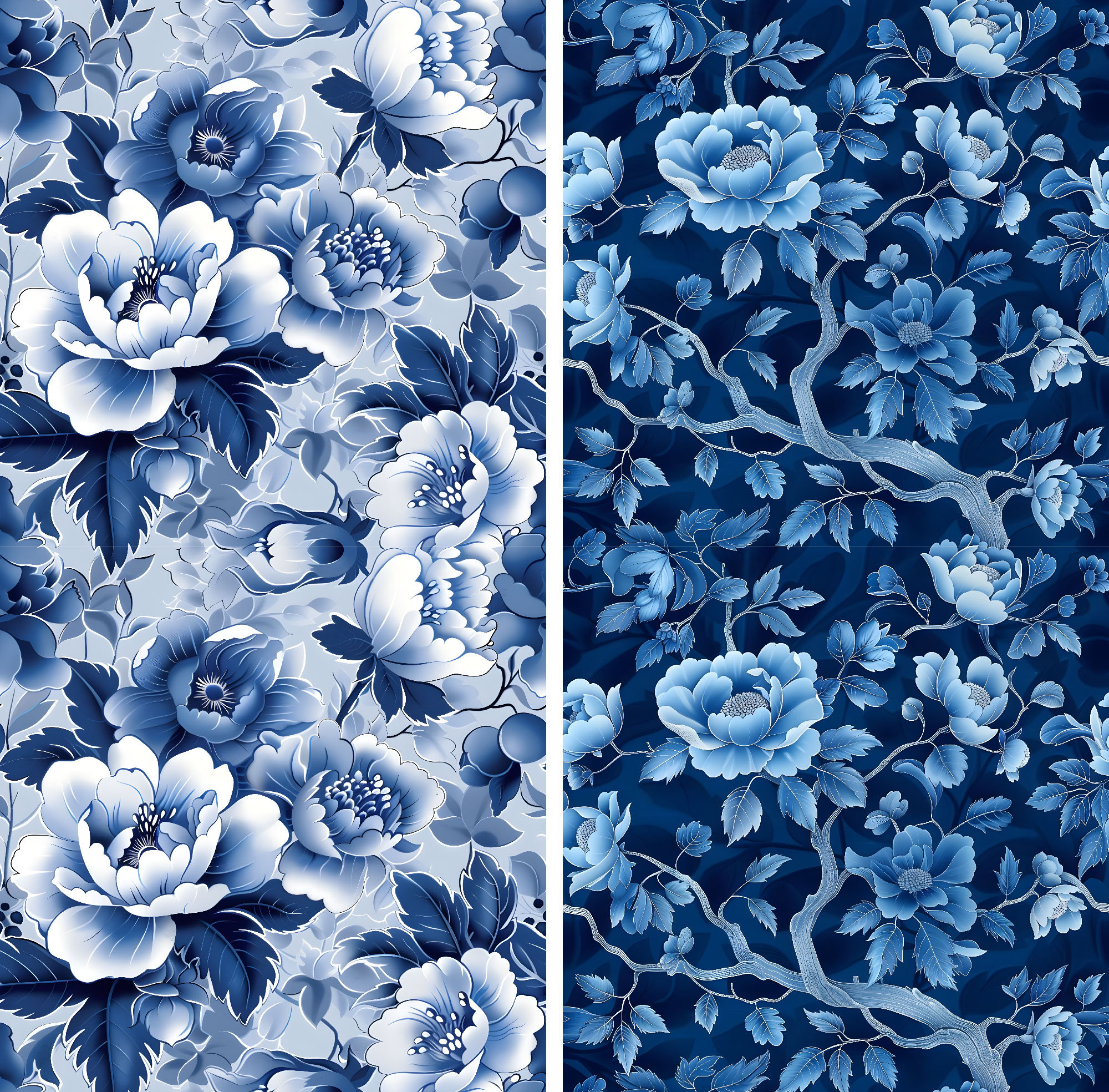 6 Porcelain Patterns Digital Paper Printabl Seamless Digital Download ...
