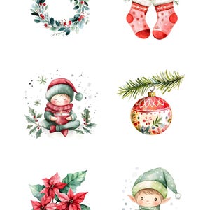 Watercolor Cute Christmas Clipart| Cute Santa Claus| Printable| Digital ...