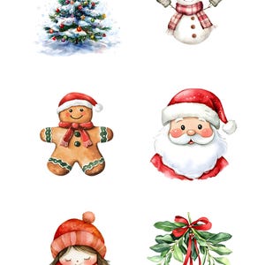 Watercolor Cute Christmas Clipart| Cute Santa Claus| Printable| Digital ...