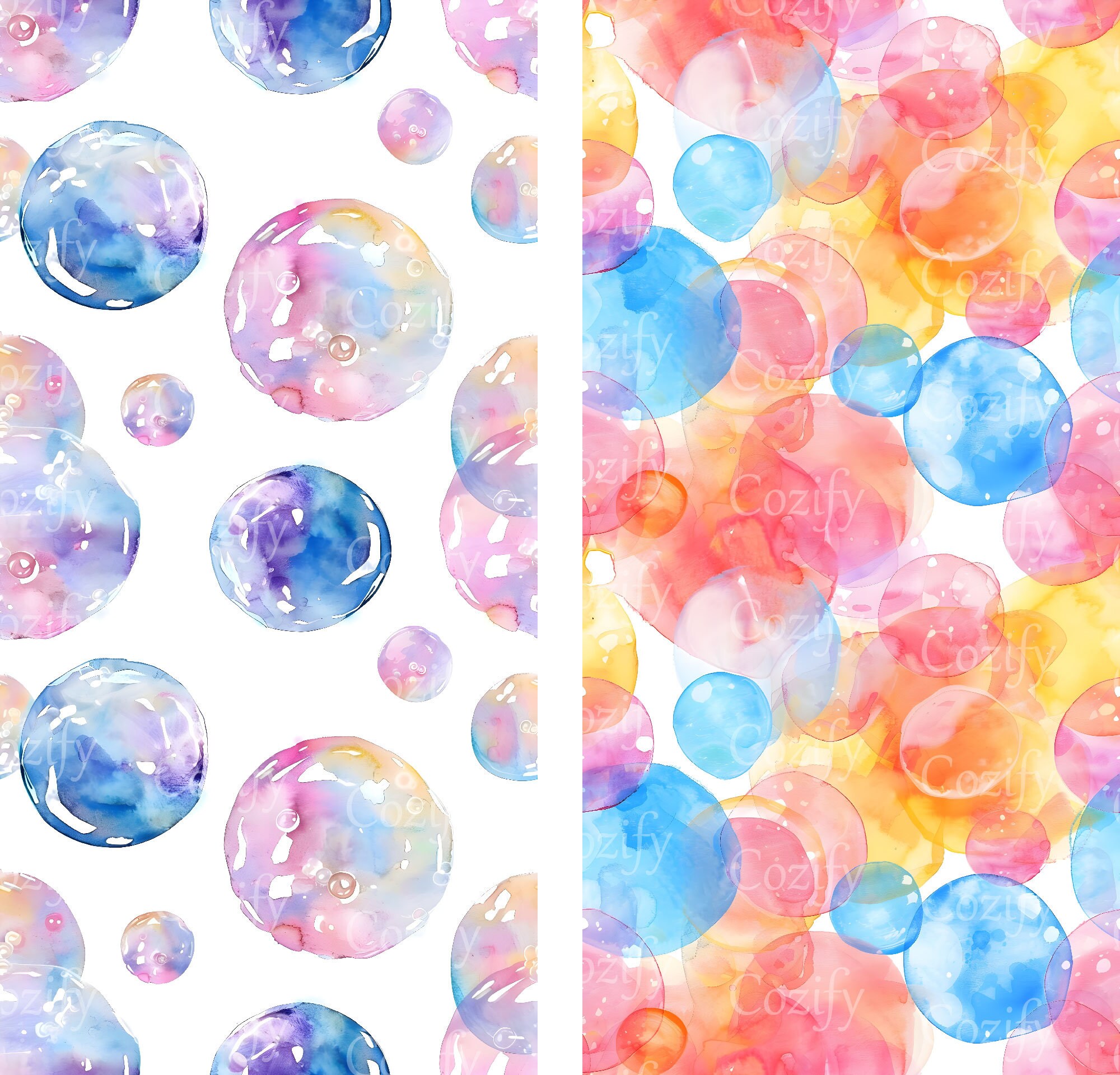 12 Watercolor Soap Bubbles Digital Paper| Patterns| Printable| Seamless ...
