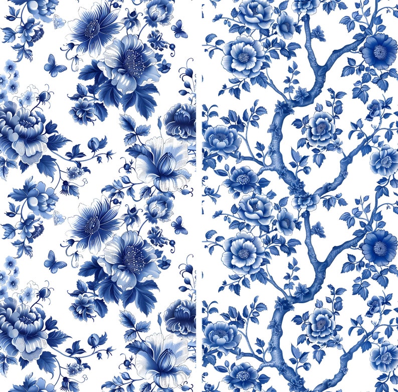 6 Porcelain Patterns Digital Paper| Printabl Seamless| Digital Download ...