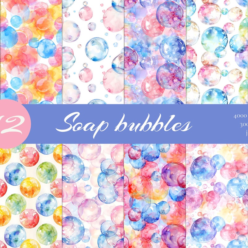 Bubble Digital Paper - Etsy