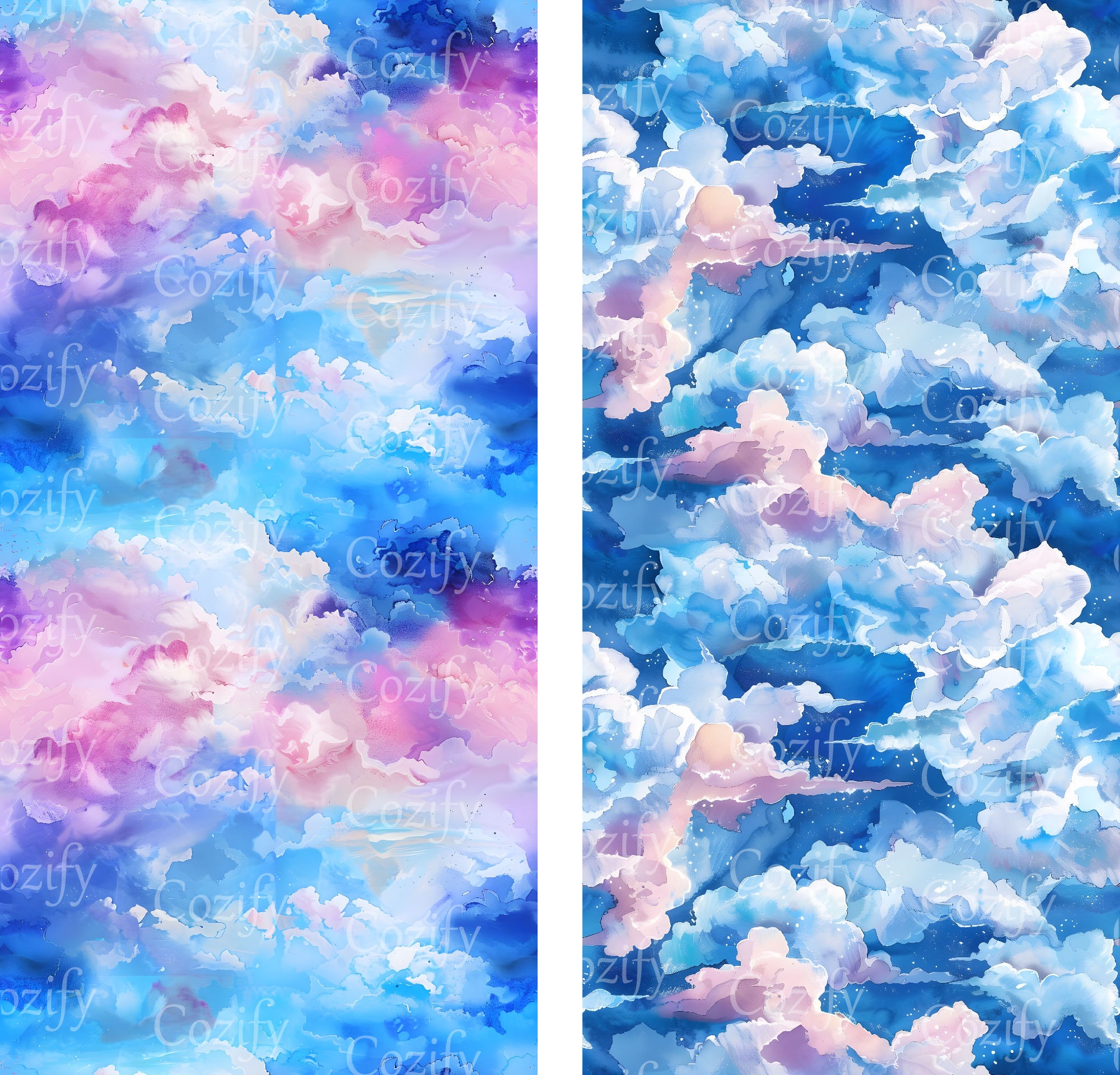 15 Watercolor Sky Digital Paper| Patterns| Printable| Seamless| Digital ...