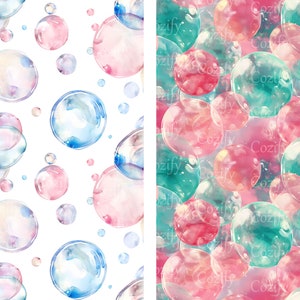 12 Watercolor Soap Bubbles Digital Paper| Patterns| Printable| Seamless ...