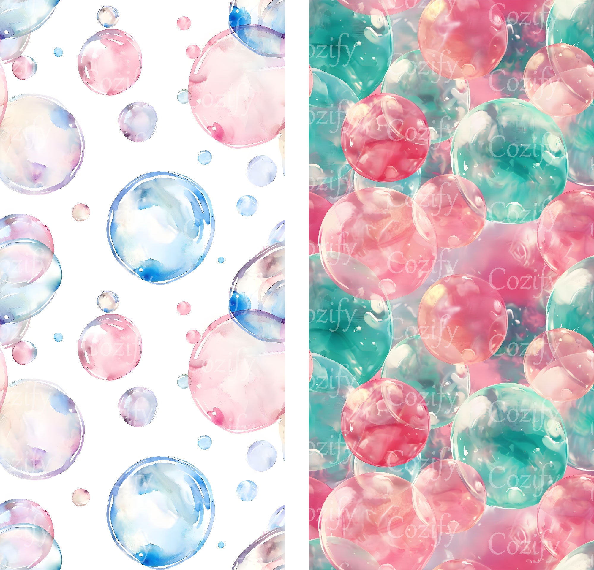 12 Watercolor Soap Bubbles Digital Paper Patterns Printable Seamless ...