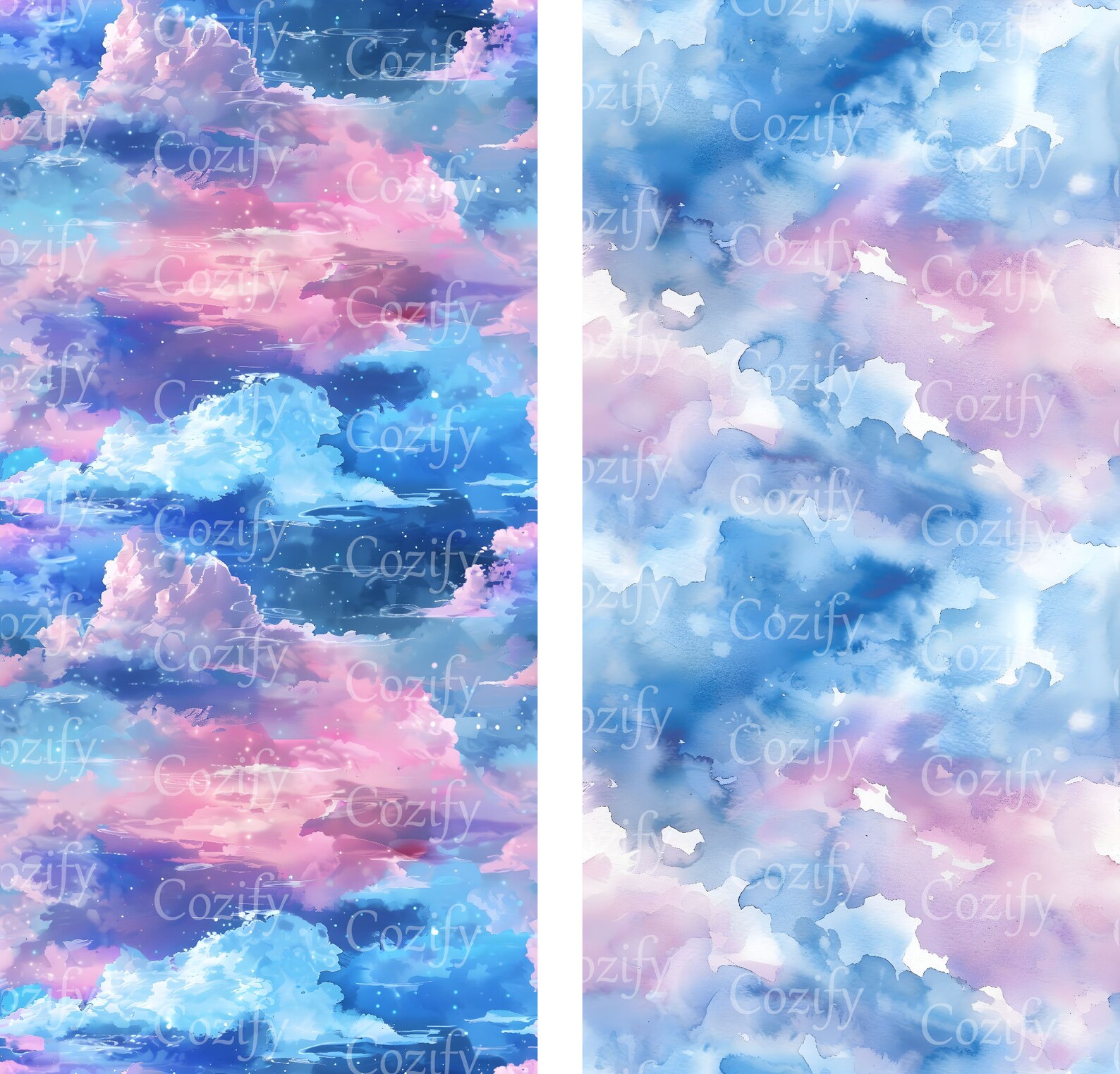 15 Watercolor Sky Digital Paper| Patterns| Printable| Seamless| Digital ...