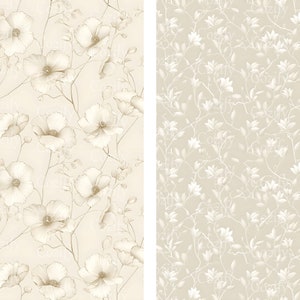 12 Ivory Digital Paper| Floral| Patterns| Printable| Seamless| Digital ...