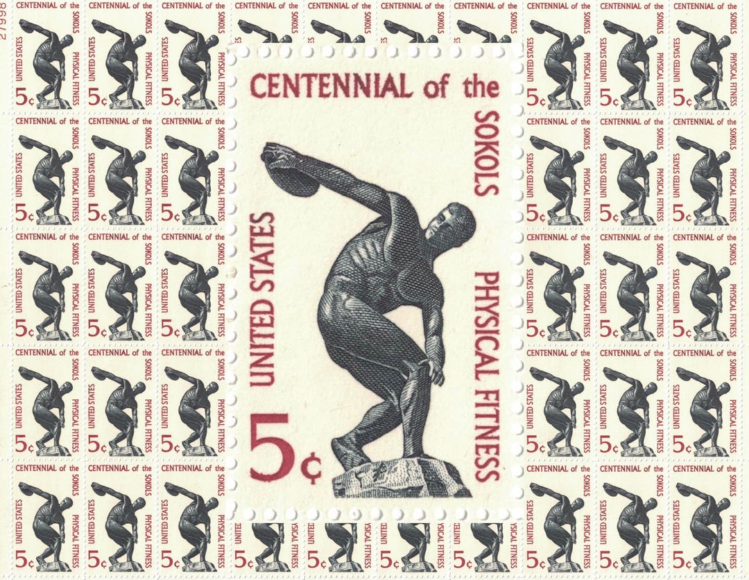 Physical Fitness Centennial of the Sokols - US Stamp Sheet (50) - Scott ...