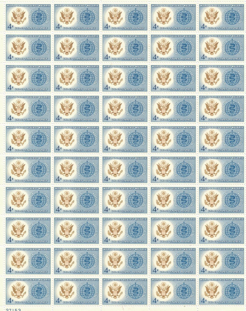 Malaria Eradication - US Stamp Sheet (50) - Scott #1194 - Etsy