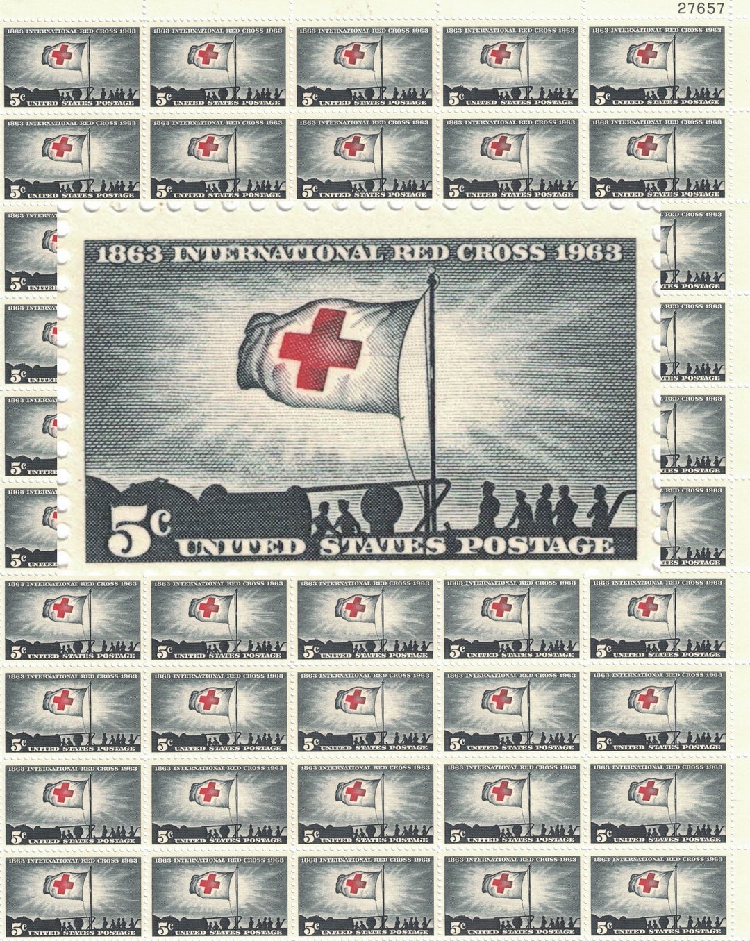 Red Cross Centenary - US Stamp Sheet (50) - Scott #1239 - Etsy
