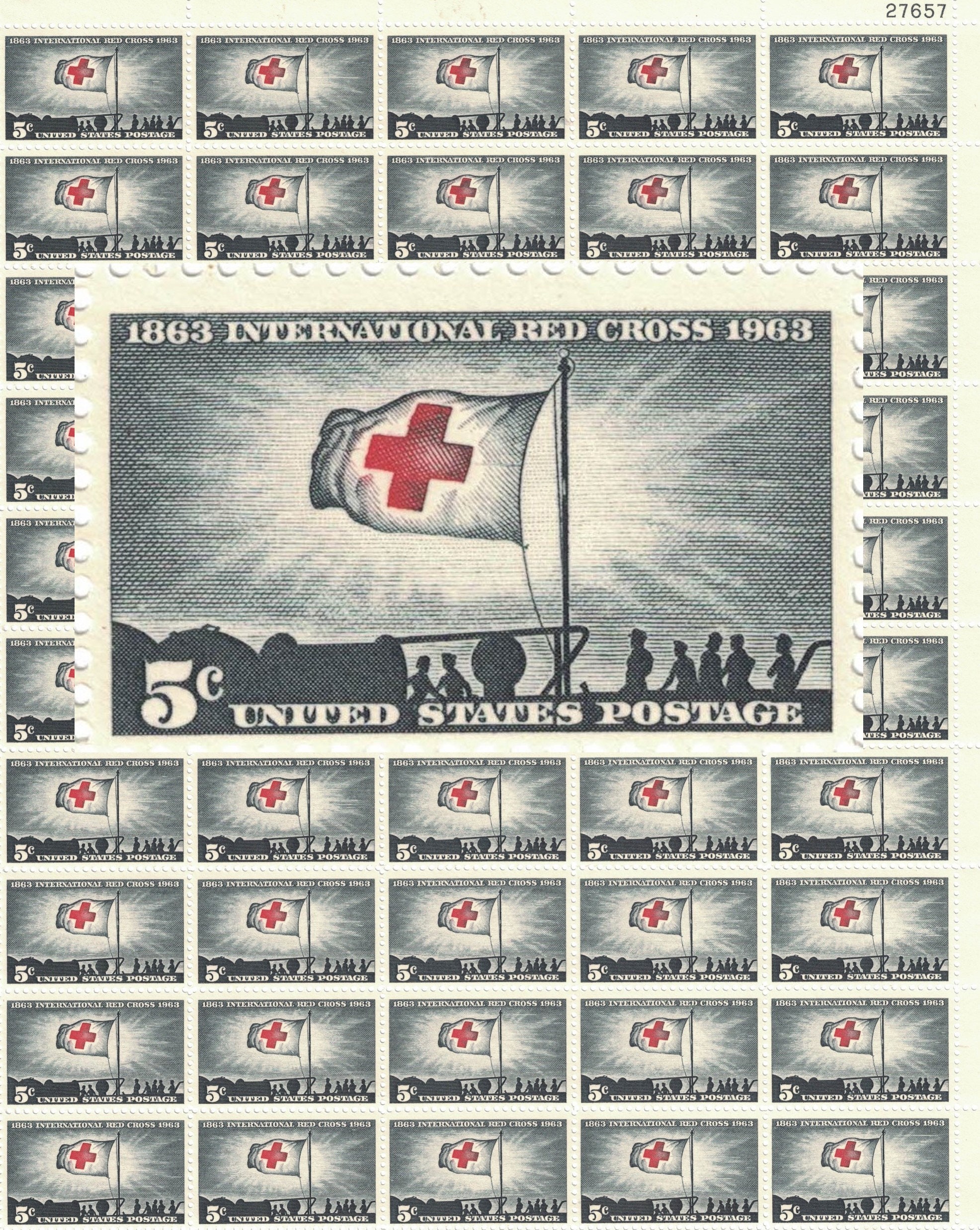 Red Cross Centenary - US Stamp Sheet (50) - Scott #1239 - Etsy