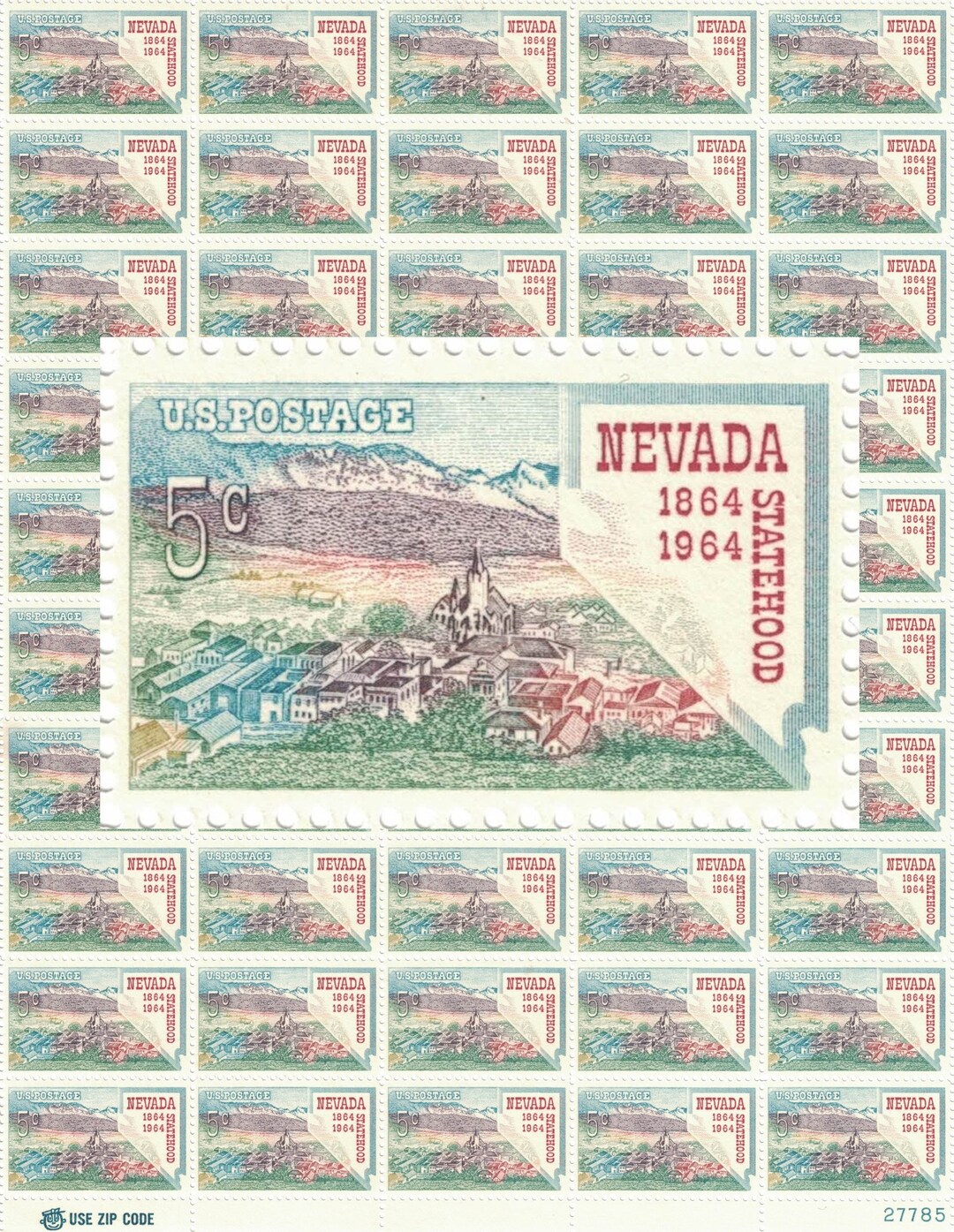 Nevada Statehood - US Stamp Sheet (50) - Scott #1248 - Etsy
