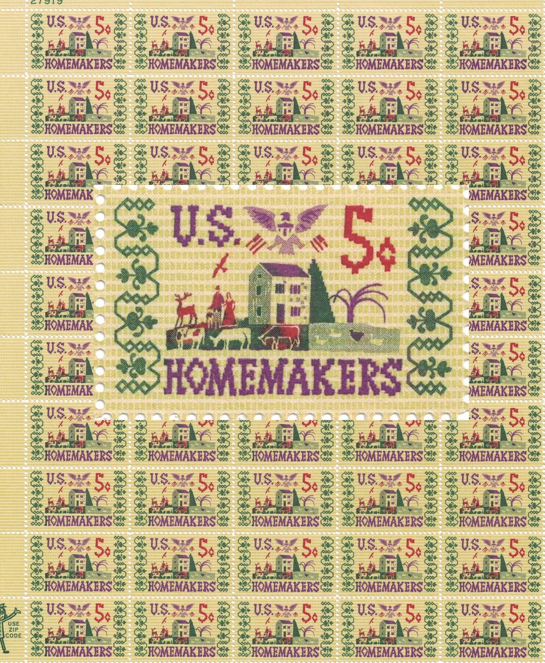 Homemakers - US Stamp Sheet (50) - Scott #1253 - Etsy