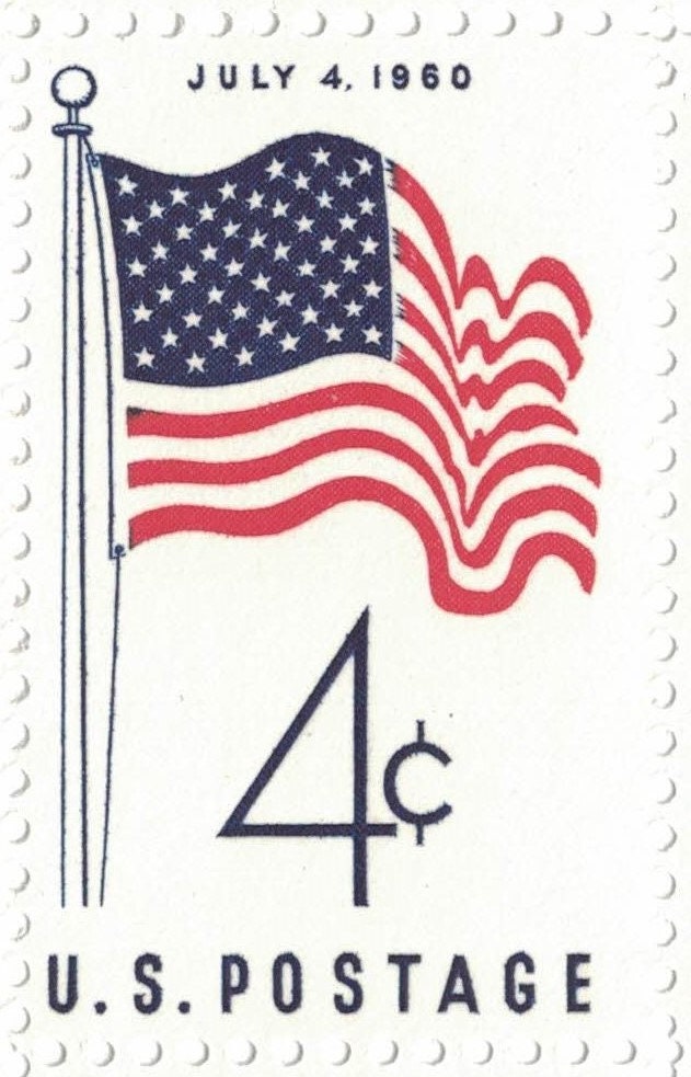 50-star Flag July 4, 1960 US Stamp Sheet 50 Scott 1153 - Etsy