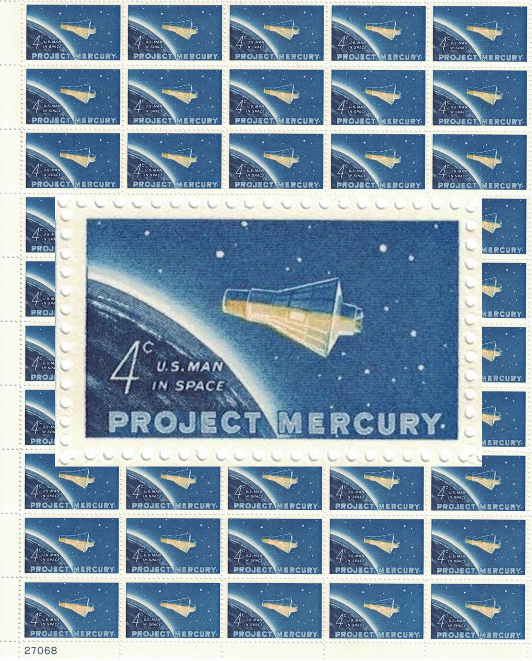 Project Mercury - US Stamp Sheet (50) - Scott #1193 - Etsy