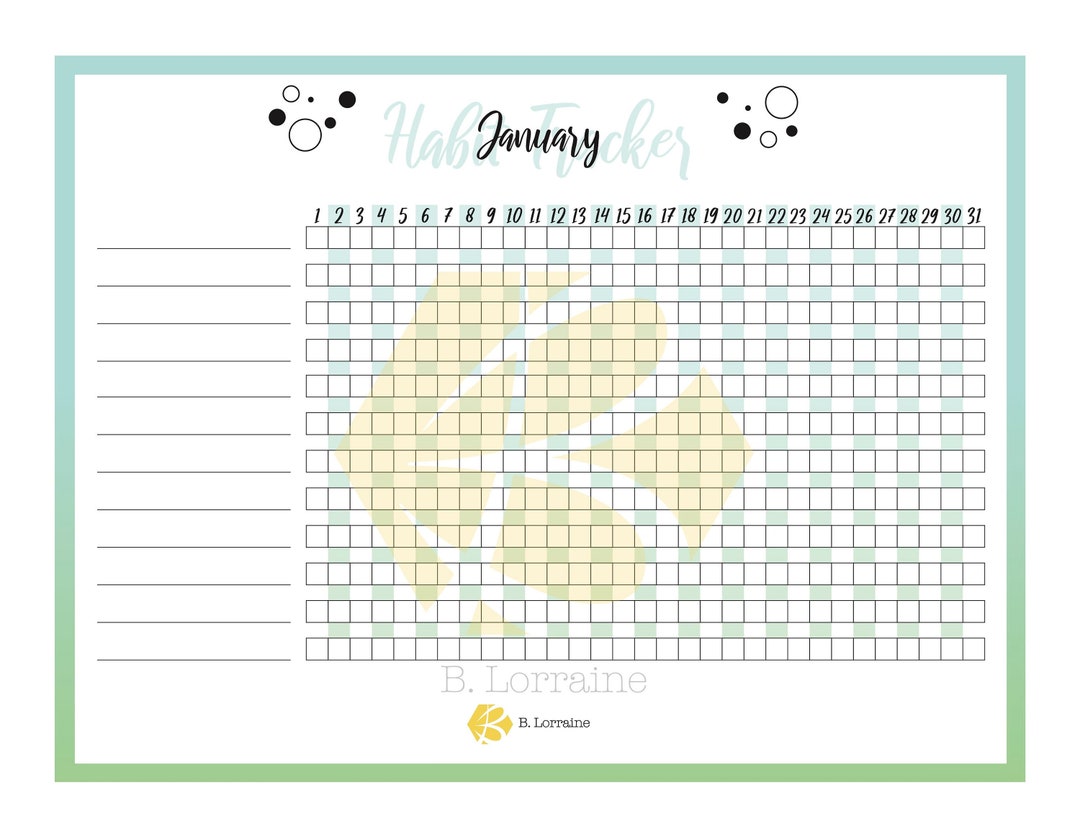 Printable Daily 12 Month Habit Tracker, Colorful Habit Tracker, 2023 ...