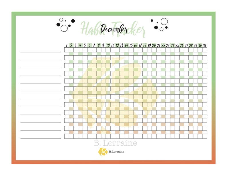 Printable Daily 12 Month Habit Tracker, Colorful Habit Tracker, 2023 ...