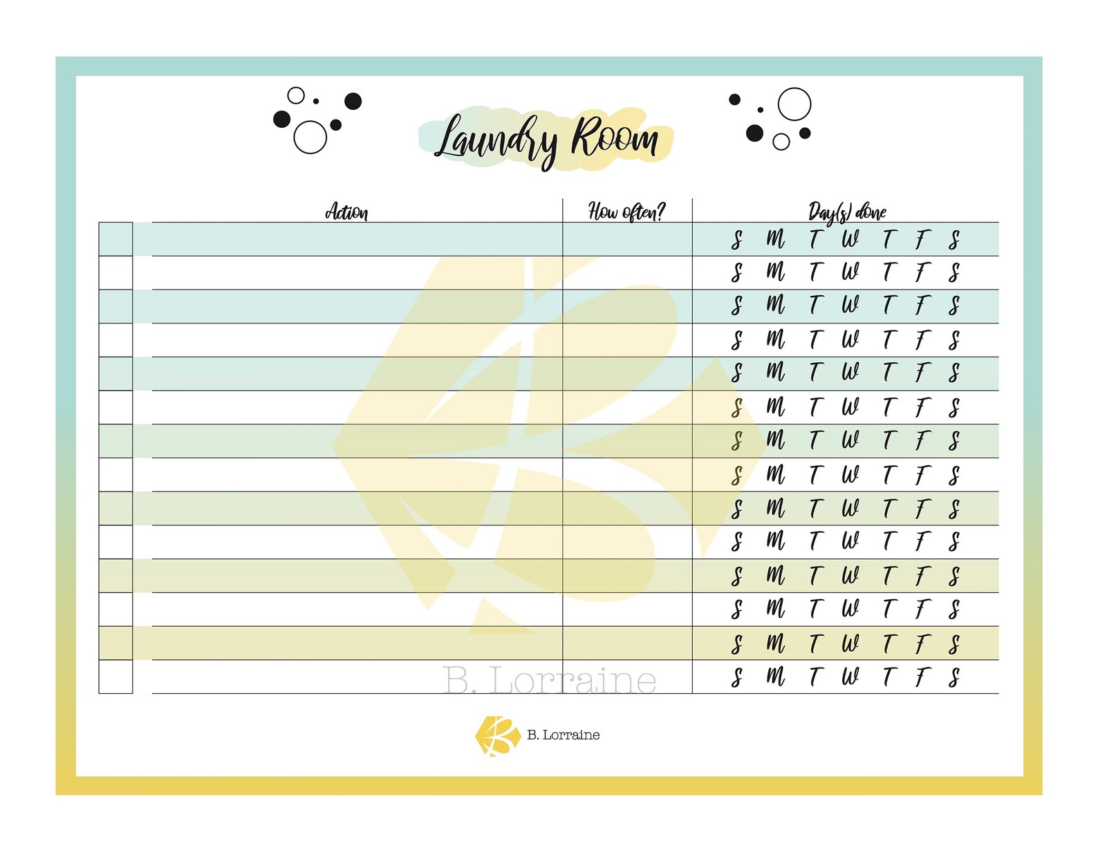 Printable House Cleaning Routine Bundle, Colorful Cleaning Tracker ...