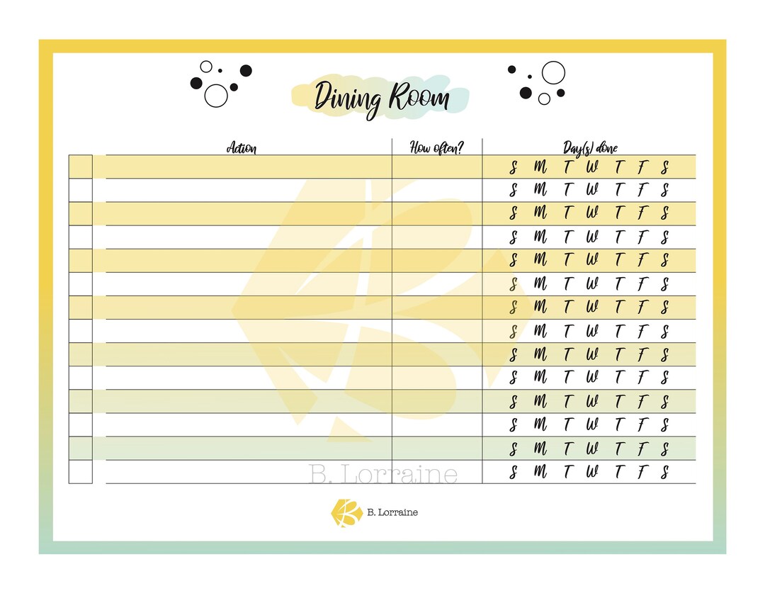 Printable House Cleaning Routine Bundle, Colorful Cleaning Tracker ...