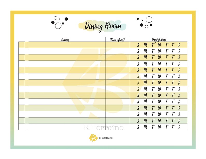 Printable House Cleaning Routine Bundle, Colorful Cleaning Tracker ...