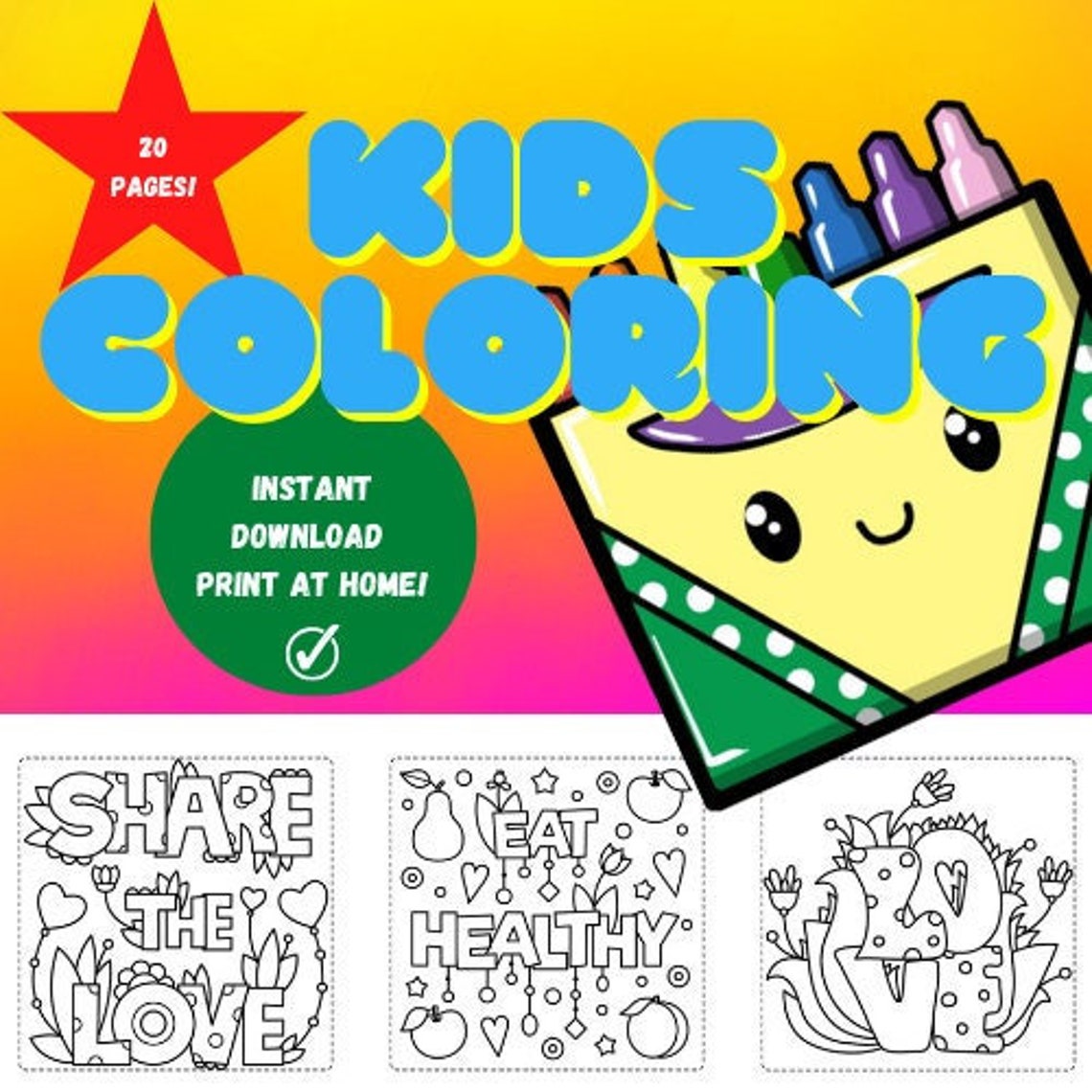 Coloring Pages for Kids, Printable Pdfs, Full Coloring Pages, Kids ...