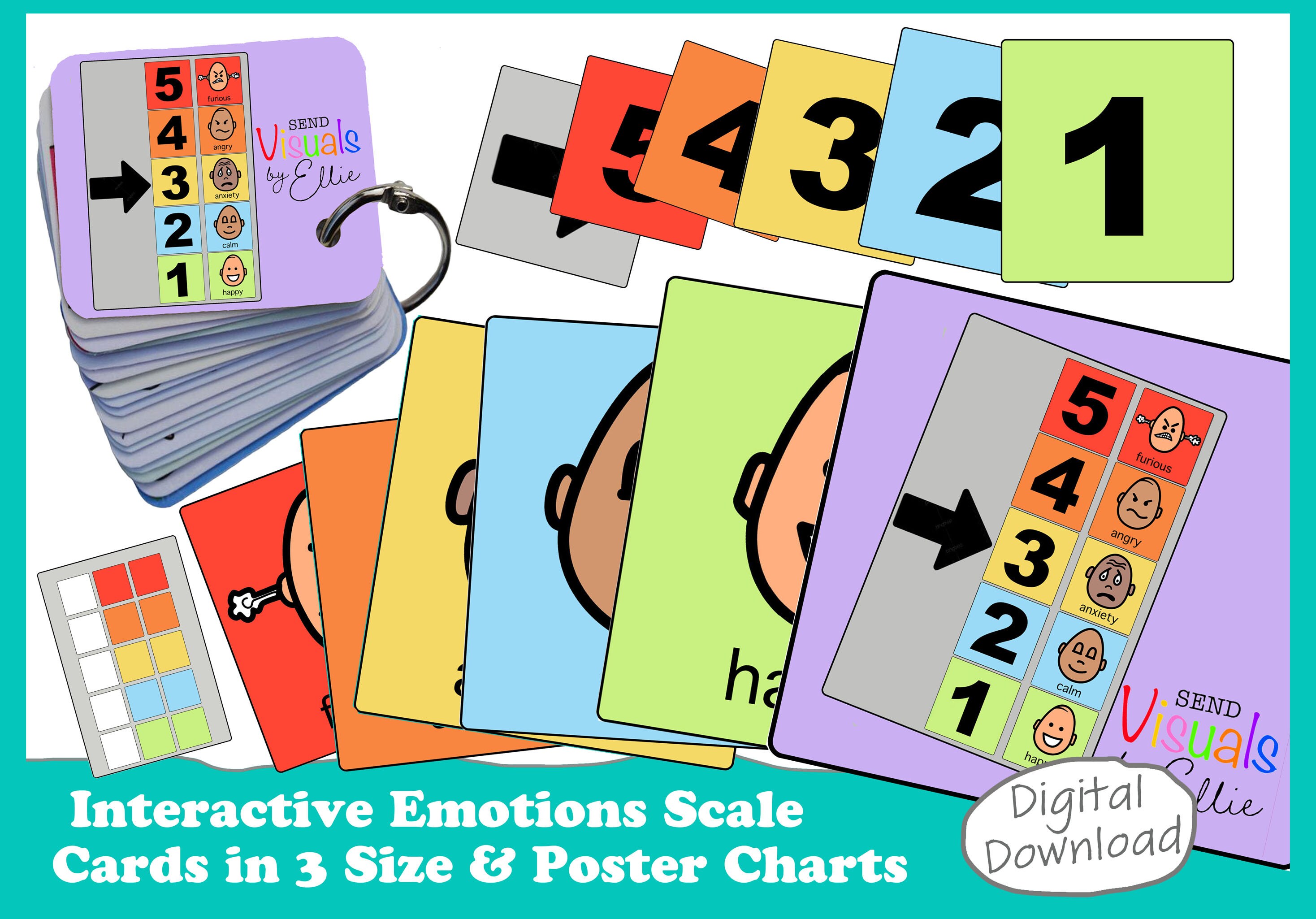 5 Point Scale Emotions Feelings Chart. Behaviour Management Autism ...