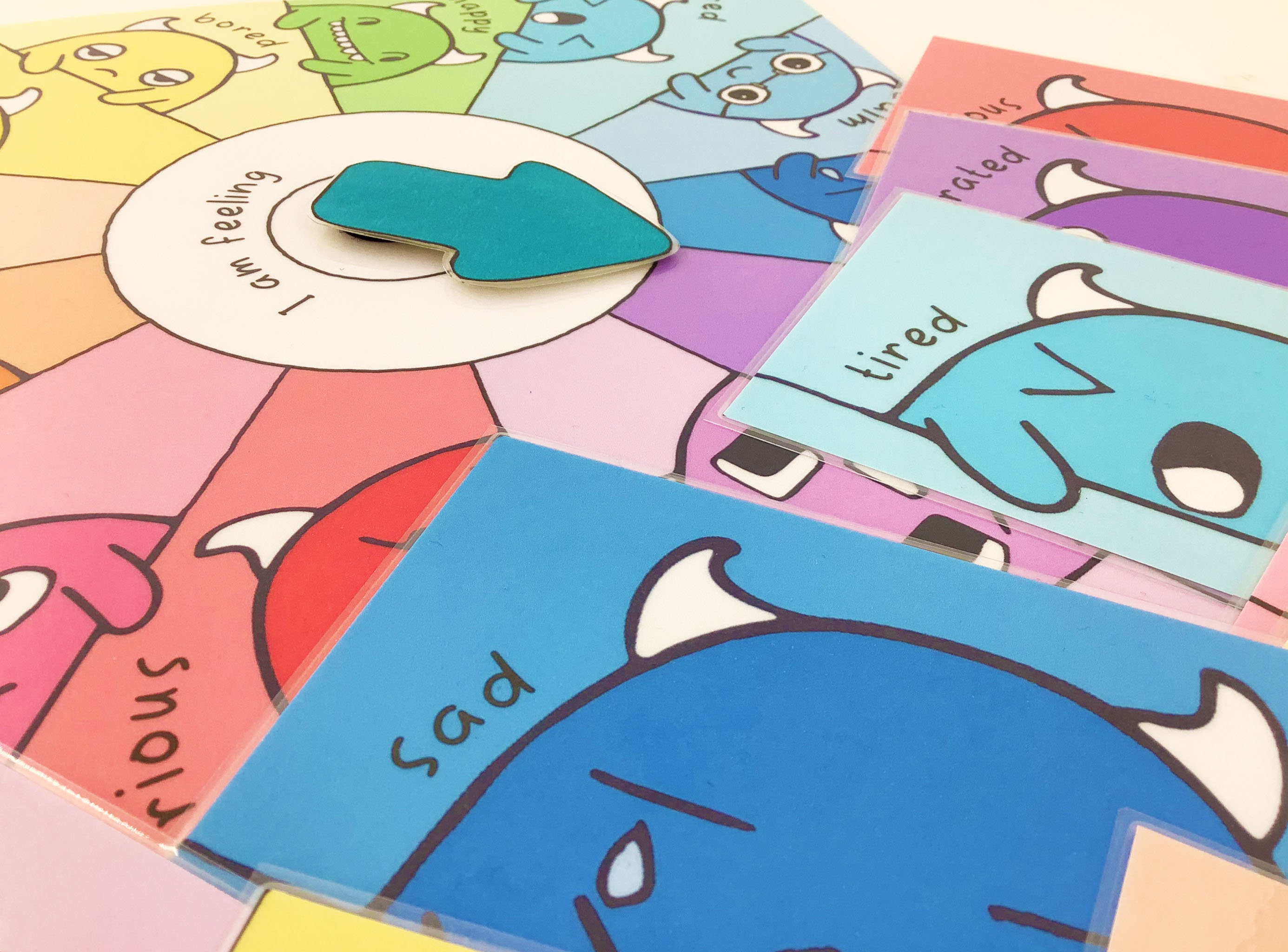 Monster Emotion Wheel Chart Choice Board Chart and Feelings Flashcards ...