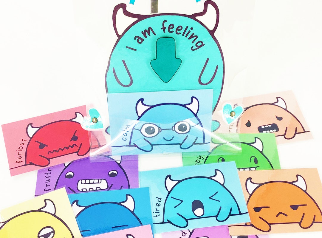 Emotion Monster Flashcards Cards for Kids. Self Regulation - Etsy