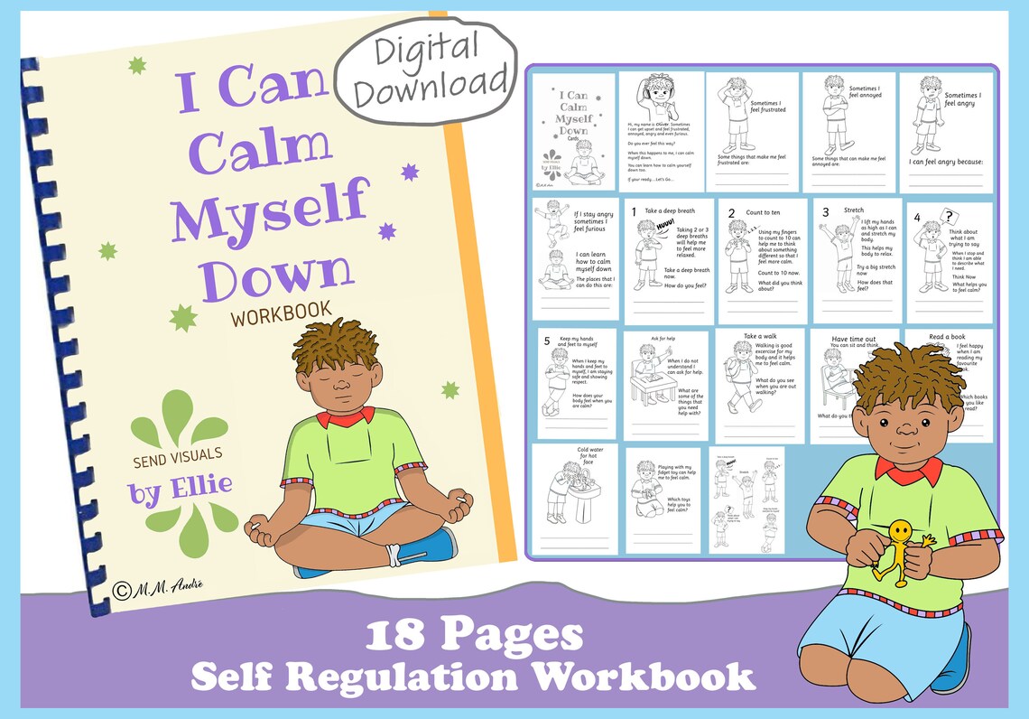 Emotions Printable Worksheets for Children. Calm Down Workbook. Emotion ...
