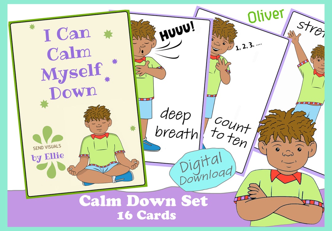 Calm Down Strategy Flashcards. Emotional Regulation Calming Techniques ...