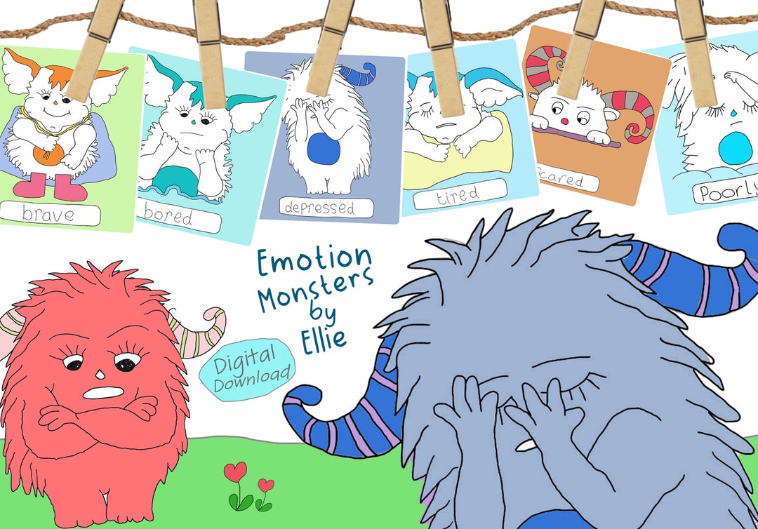 Emotions Monsters Flashcards. Mood Flashcards Using Monster Characters ...