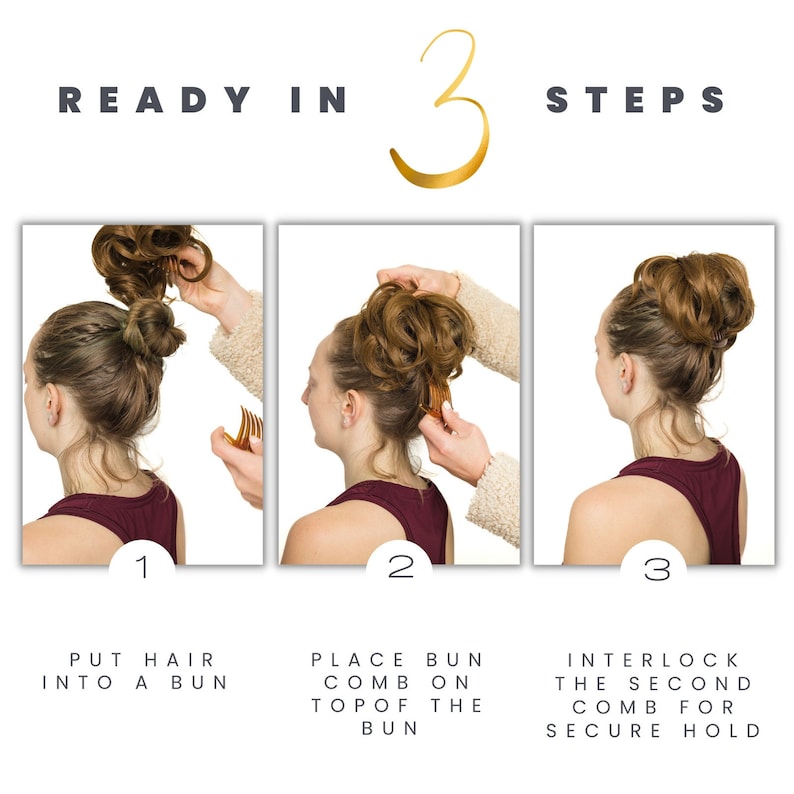Messy Hair Bun Extension: Vegan Updo Ponytail With Comb - Etsy