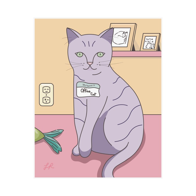 Office Cat (girl Version) - Print/poster - 8"x10" or 16"x20" - Original ...