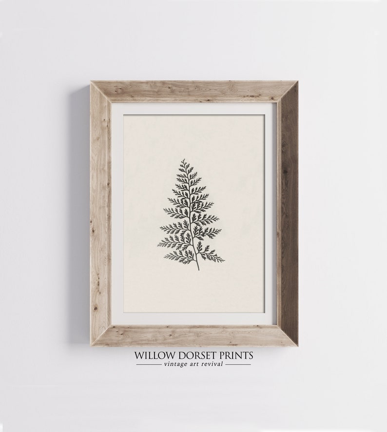 Fern Leaf Engraving Printable Vintage Art Fern Leaves - Etsy