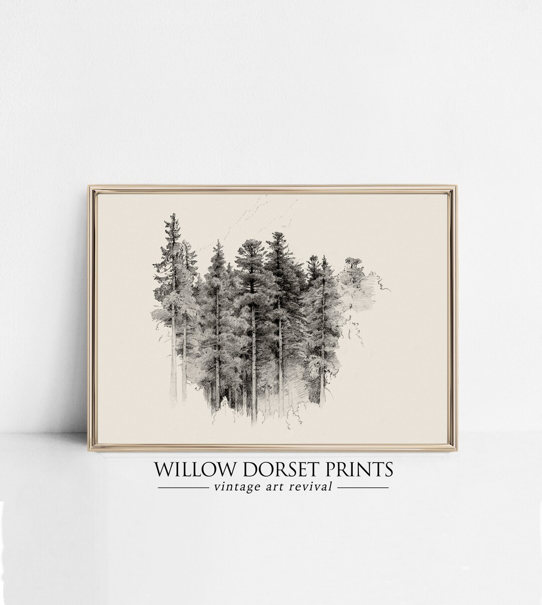 Pine Forest Drawing Downloadable Printable Digital Art 1065 - Etsy