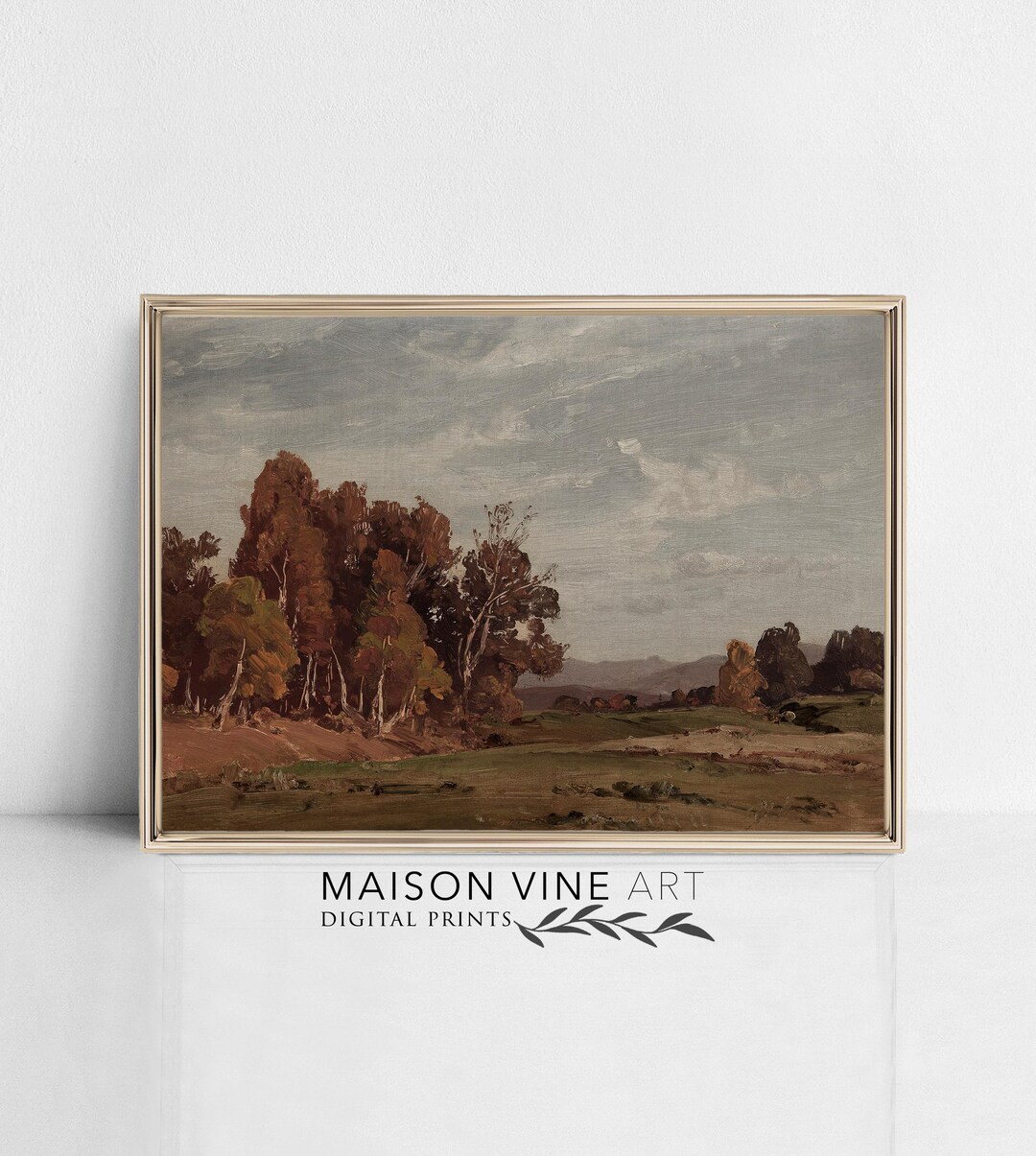 Vintage Autumn Landscape Fall Colors Art PRINTABLE Nature Print Autumn ...