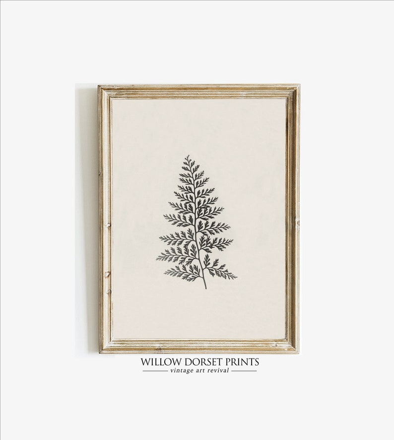 Fern Leaf Engraving Printable Vintage Art Fern Leaves - Etsy