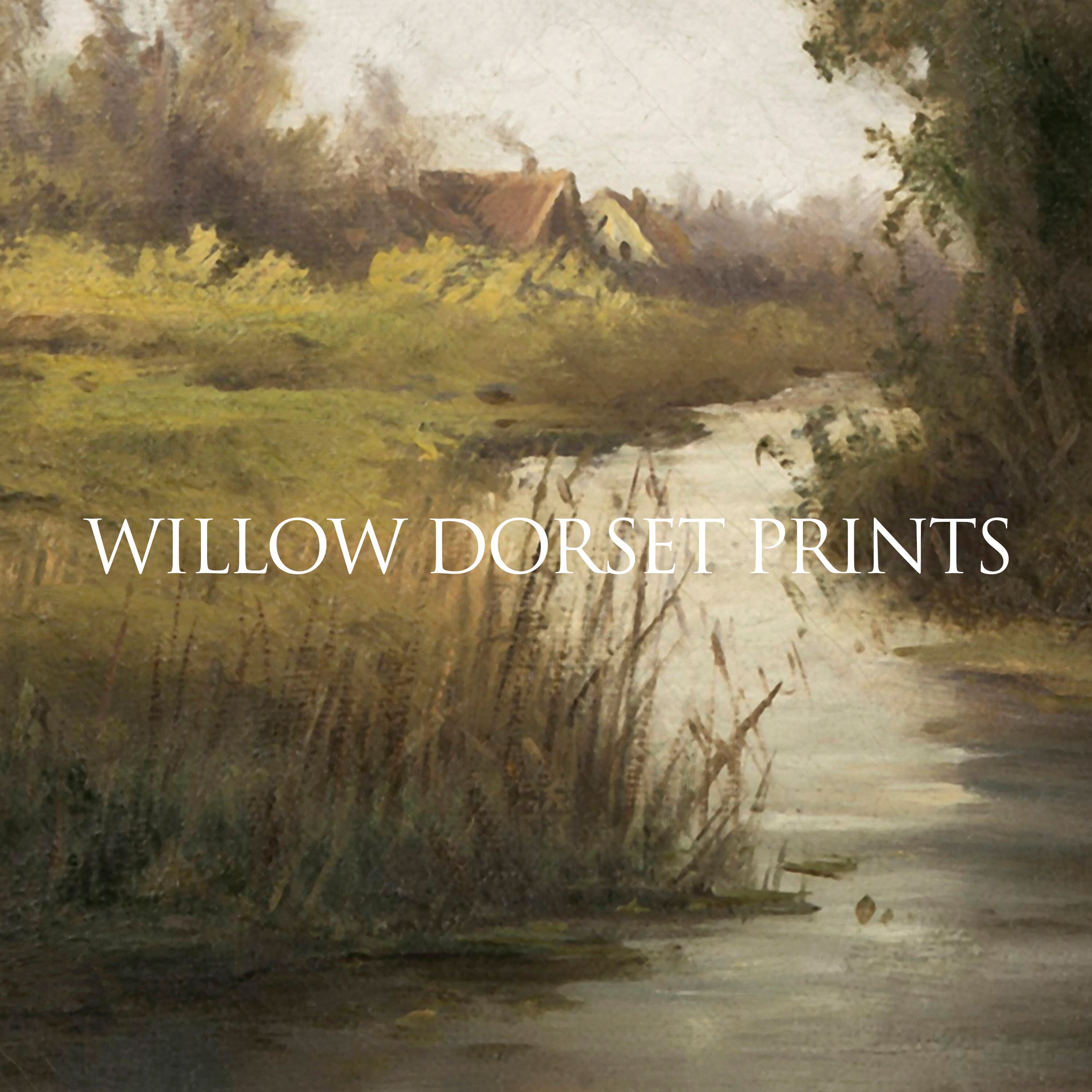 Trees by the River Country Scene Art Rural Landscape Scenic Artwork ...