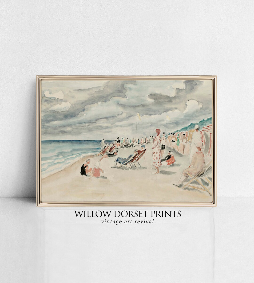 Vintage Beach Art Coastal Wall Art Beach House Decor Printable Seascape ...