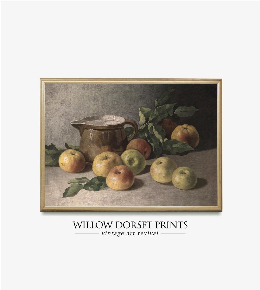 Rustic Apples Painting Printable Vintage Art Digital Download Farmhouse ...