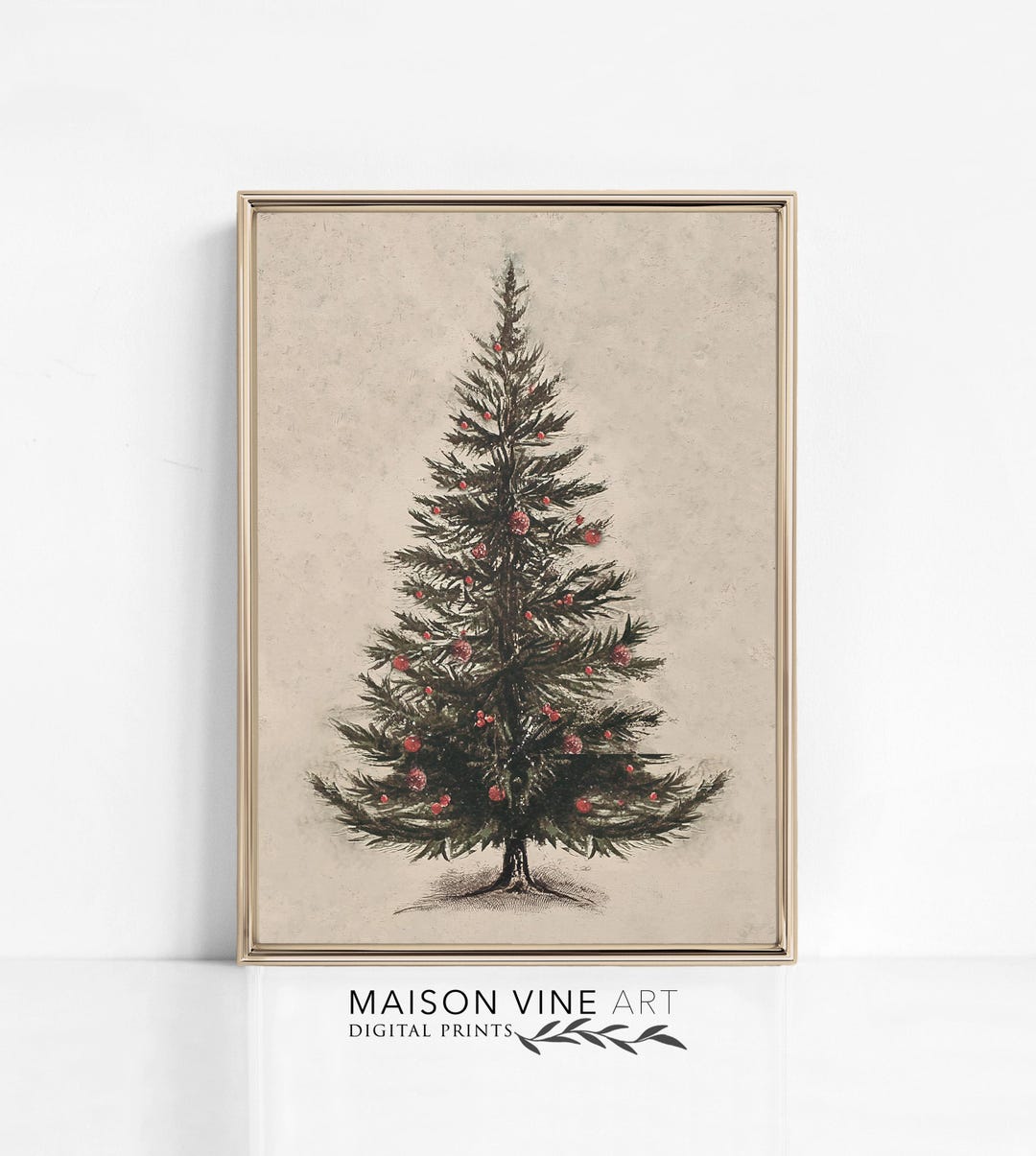 Rustic Christmas Tree Print Printable Wall Art Country Christmas Decor ...